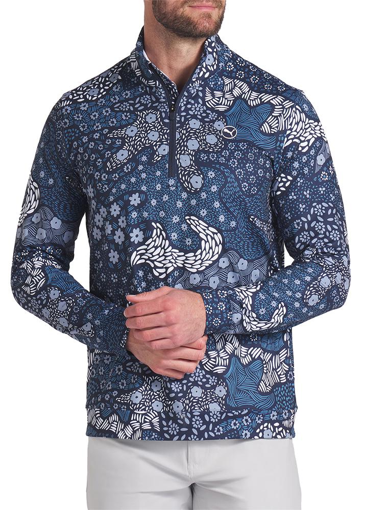 Puma Mens Cloudspun Bloom Camo 1/4 Zip Pullover - Golfonline
